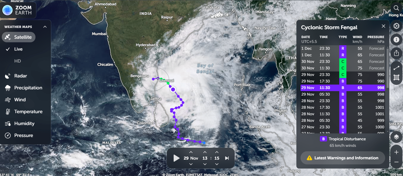 Bengal Cyclone Live Tracking Satellite