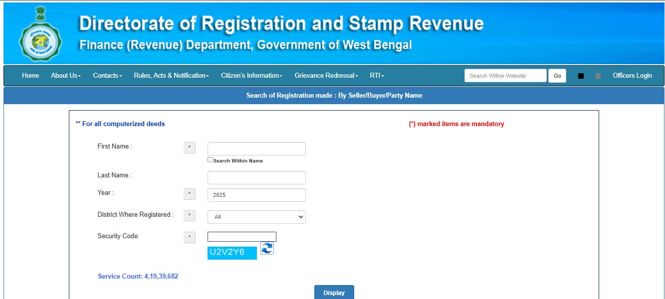WB Registration Deed Search By Name: WB Registration Search By Deed ...