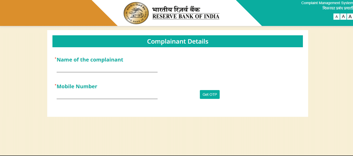 CMS.RBI.ORG.IN Complaint Status: Complaint Online, All Bank Complaint ...