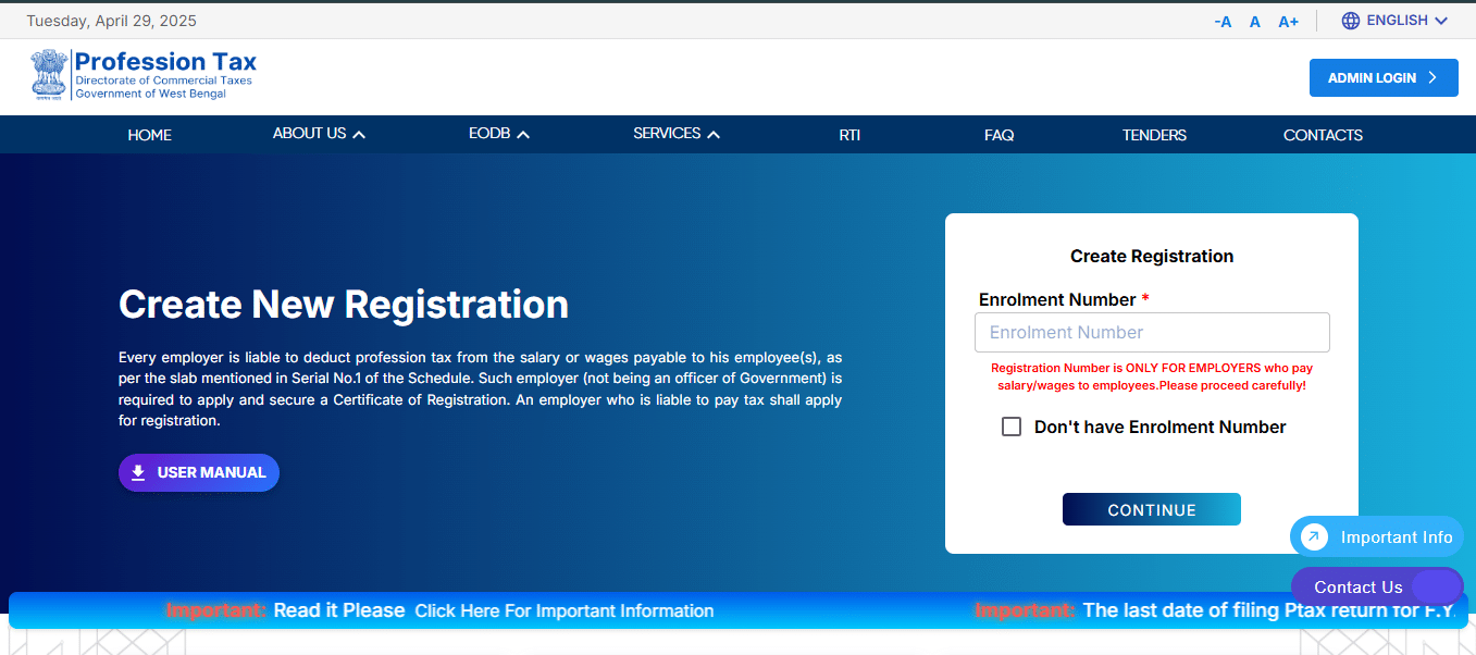 West Bengal Professional Tax Payment Online At Professiontax.wb.gov.in ...